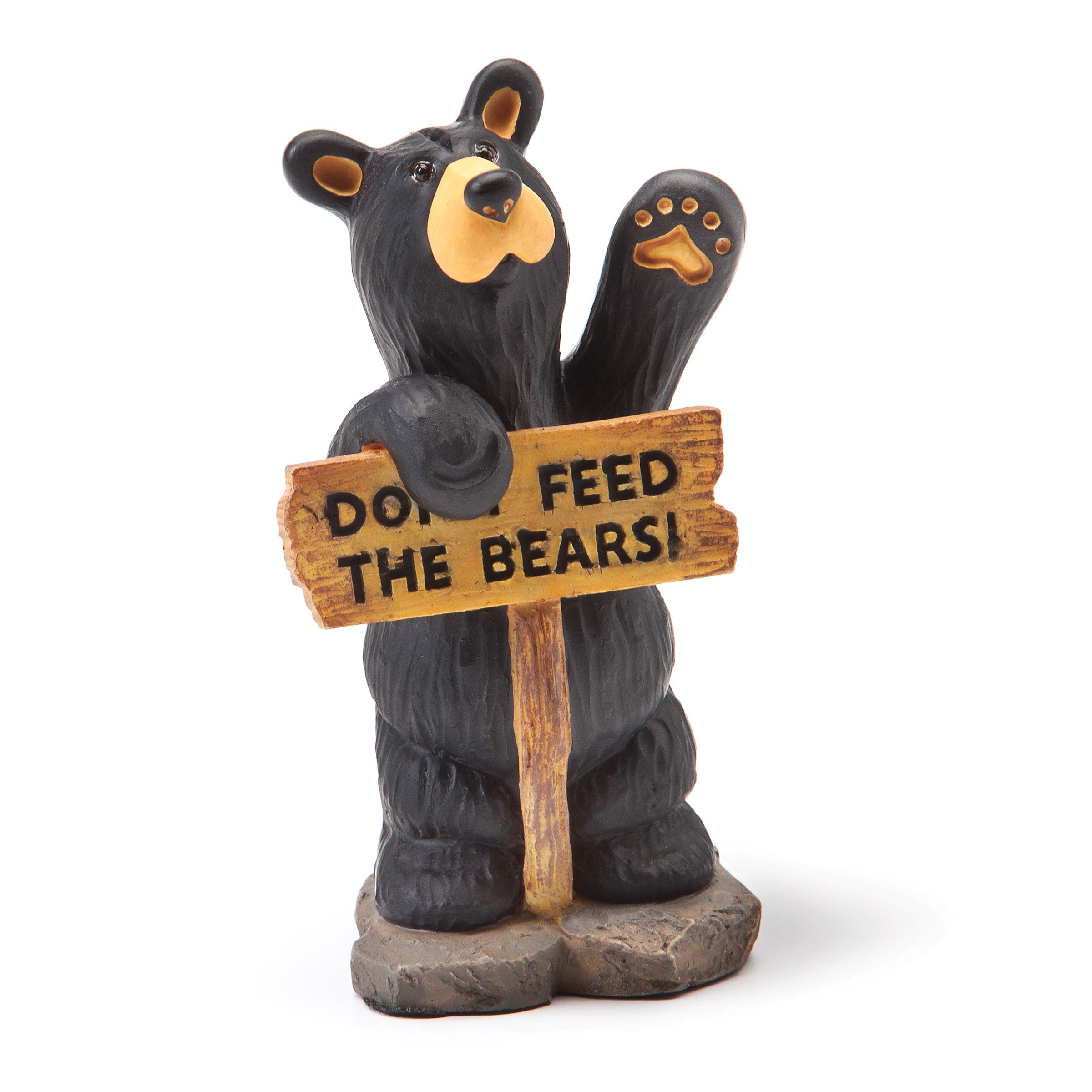 DEMDACO Dont Feed The Bears Mini Black Bear 3 x 2 Hand-cast Resin Figu