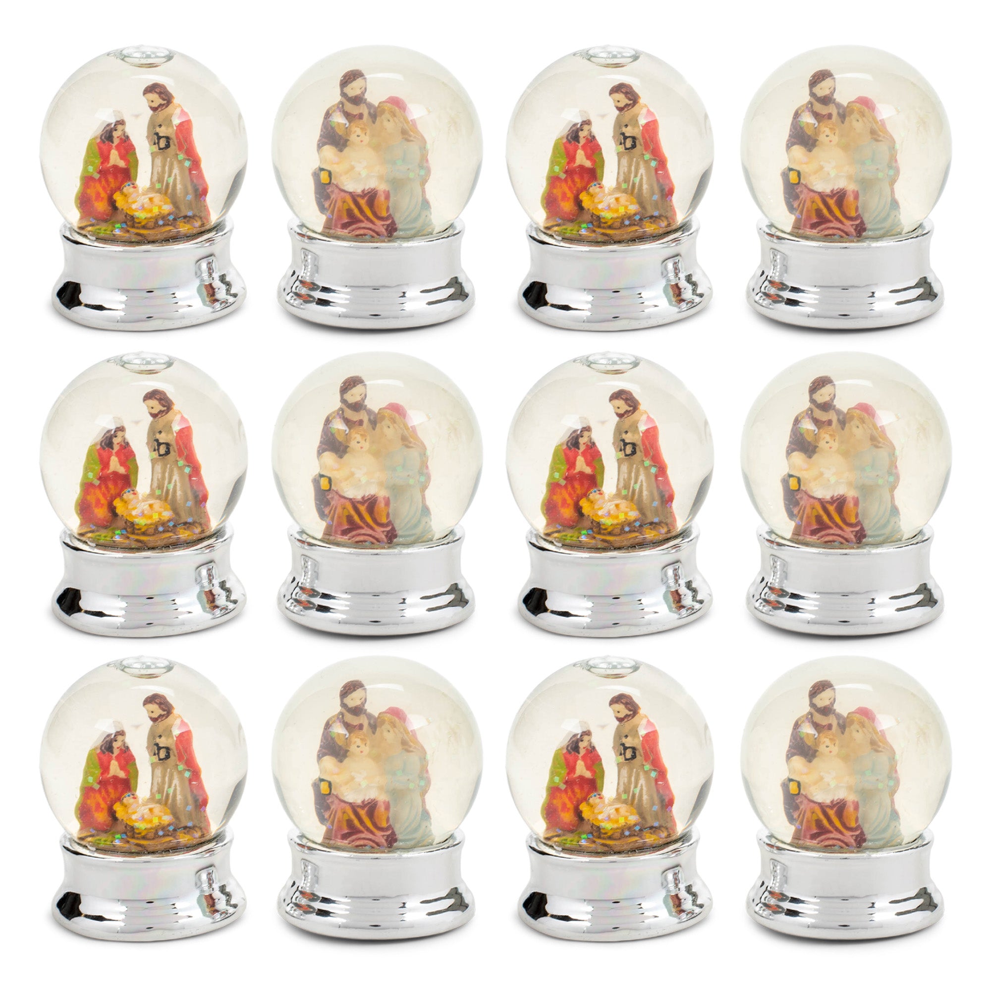 Dicksons Holy Family Christmas Nativity Snow Globes 2 Assorted, 12 Pac