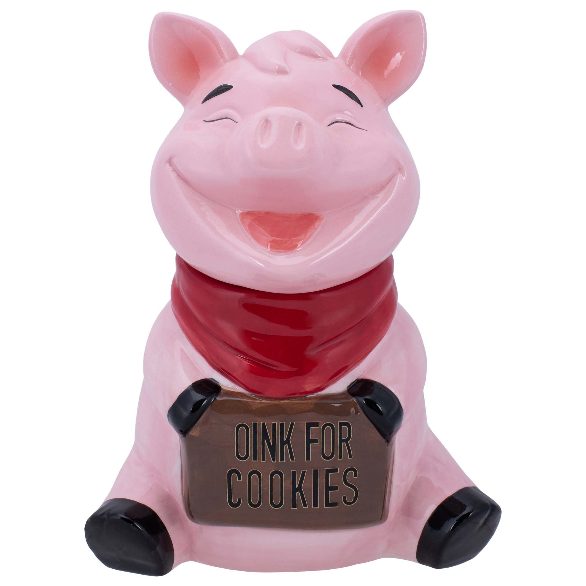 100 North Pig Sign Oink For Cookies 10.4 x 7.6 Dolomite Ceramic Cookie