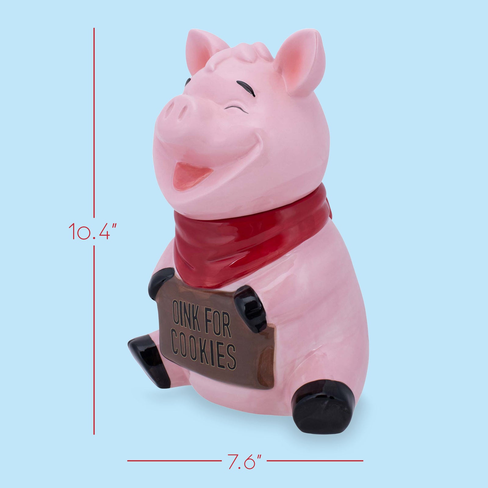100 North Pig Sign Oink For Cookies 10.4 x 7.6 Dolomite Ceramic Cookie
