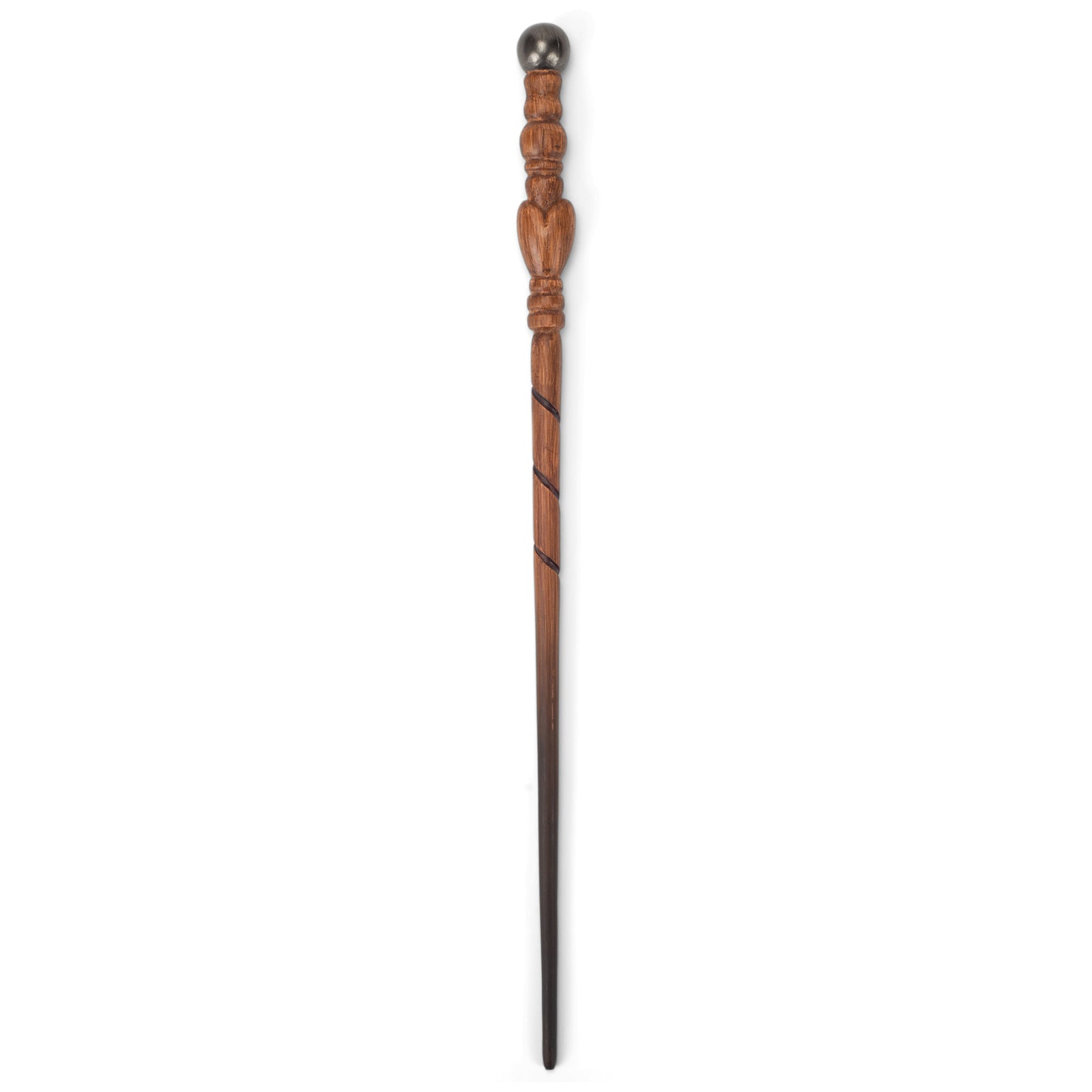 Brown Woodgrain Heart 13.75 inch Resin Costume Magic Wand
